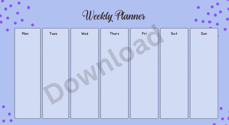 Printable Weekly Planner Blue - Etsy