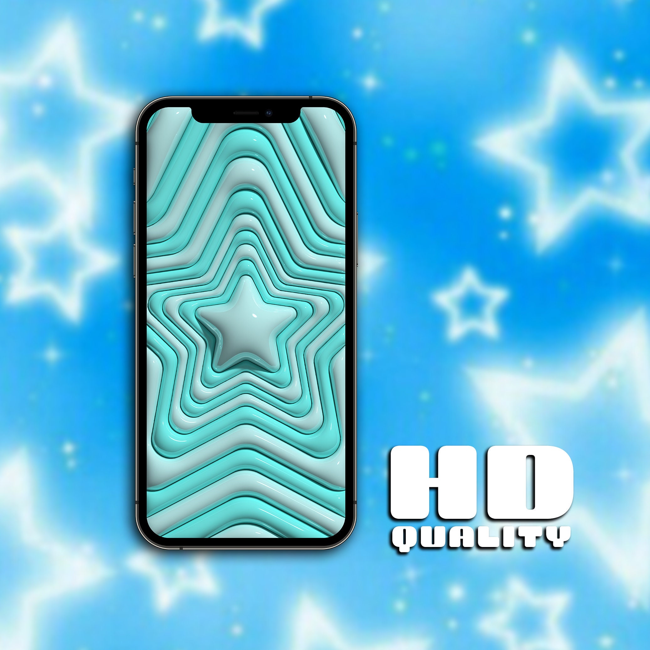 3D Layered Star Wallpaper Bundle | Inflated Stars Background | Cute ...