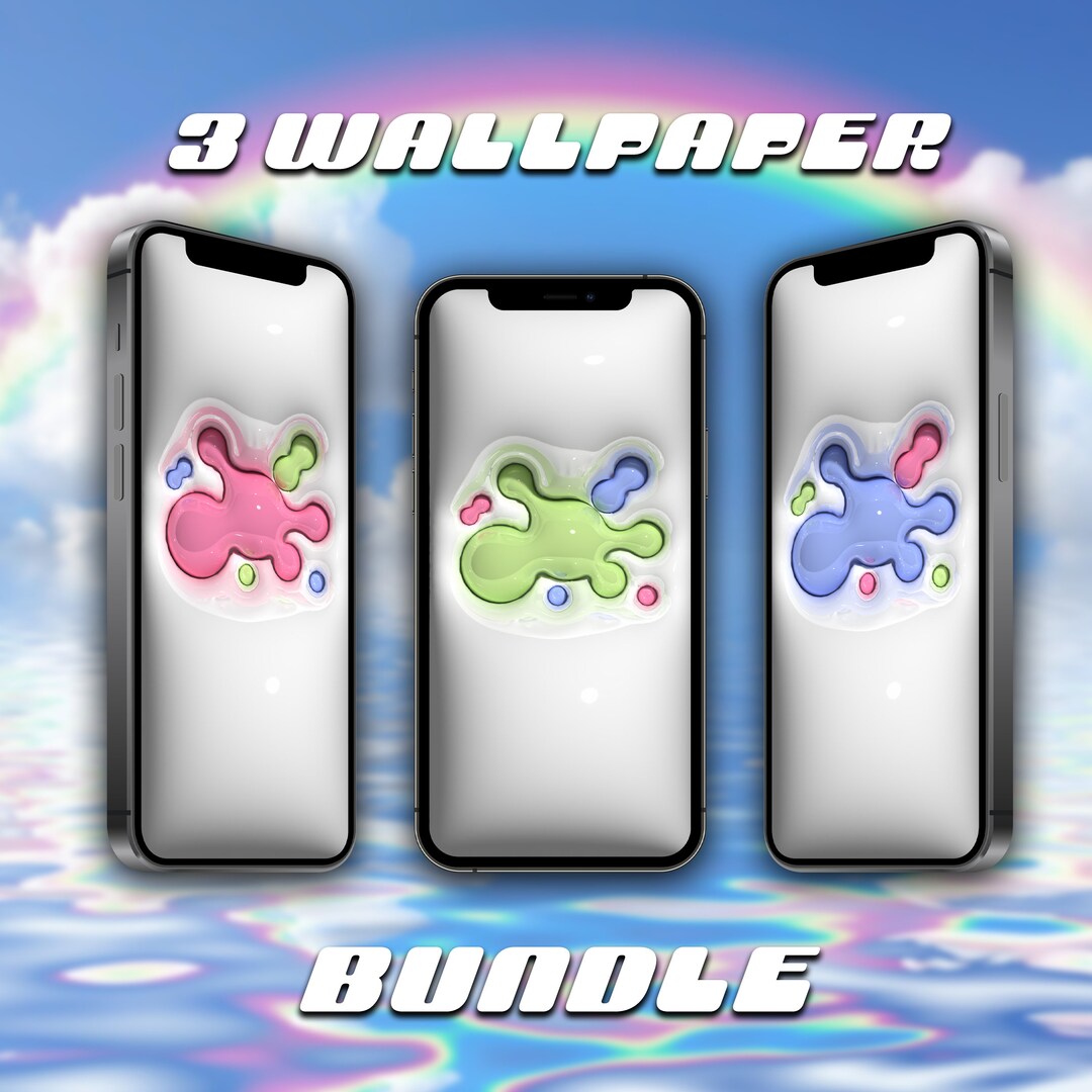 3D Blobs Wallpaper Bundle | Y2K Blob iPhone Background | Cute Phone Wallpaper | Kawaii Wallpaper ...