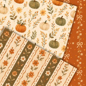 Cozy Fall Mega Bundle | 40 Seamless Autumn Digital Papers | Pumpkin ...