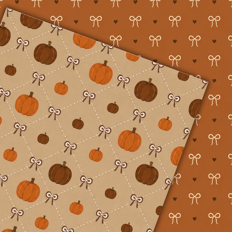 Pumpkin Seamless Pattern Bundle | Cozy Autumn Digital Paper Pack ...