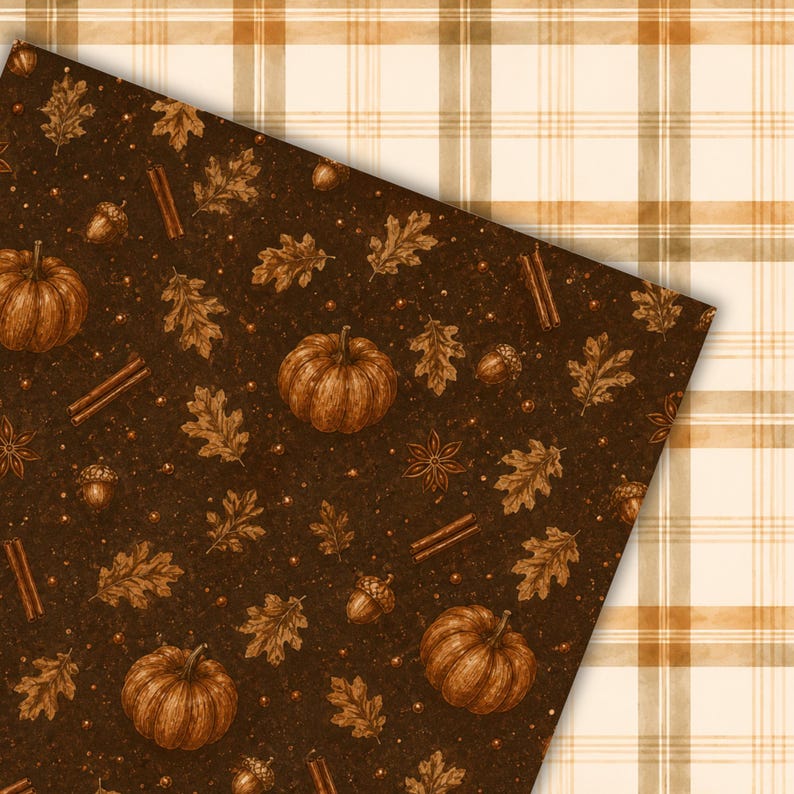 Cozy Autumn Harvest Seamless Pattern Bundle | Fall Digital Paper ...