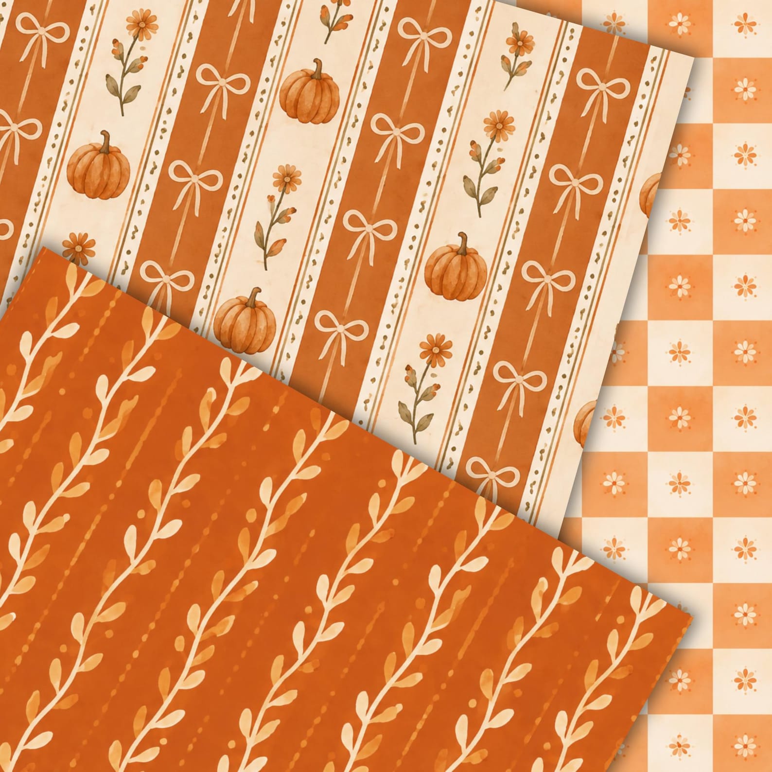 Cozy Fall Mega Bundle | 40 Seamless Autumn Digital Papers | Pumpkin ...