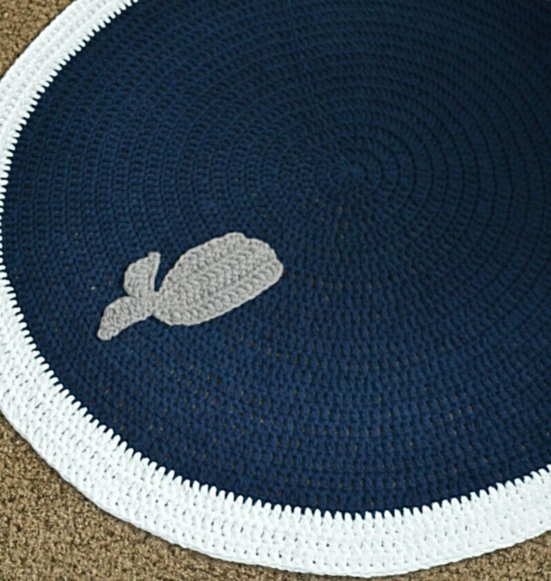 Crochet Nautical Nursery Rug | Crochet Playmat | Area Rug | Crochet Rug ...