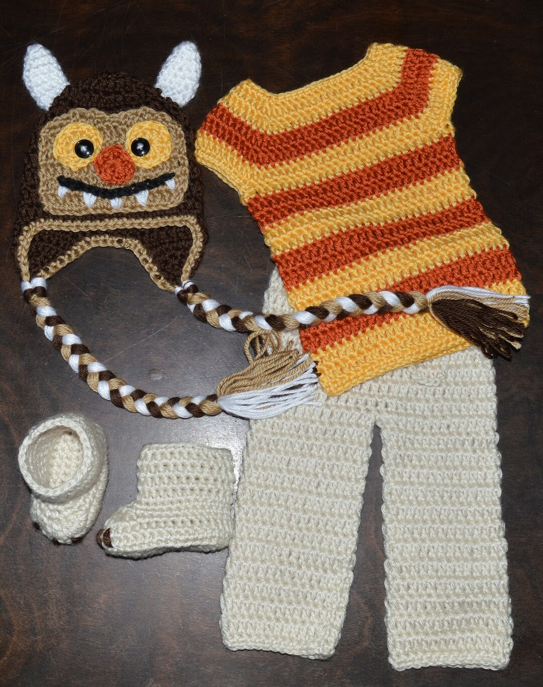 Crochet Wild Monster Costume Crochet Hat Knit Hat Photo Prop Halloween ...