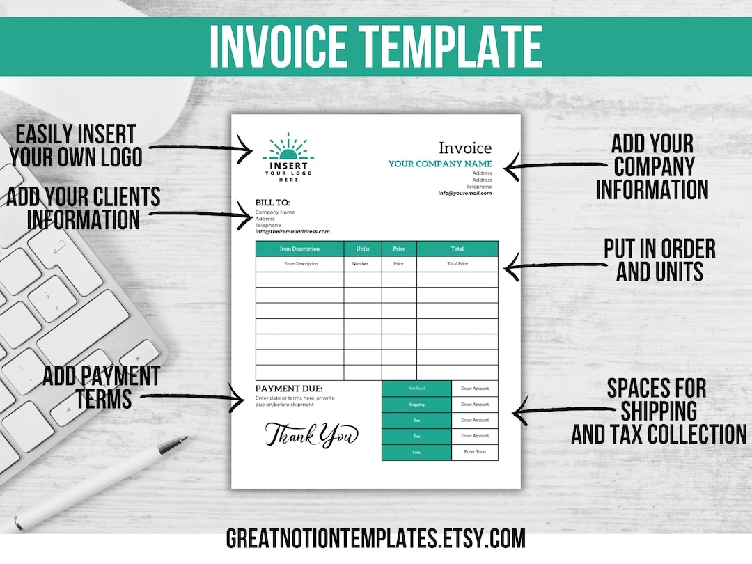 Invoice Template Download | Canva PDF Template | Business Invoice ...
