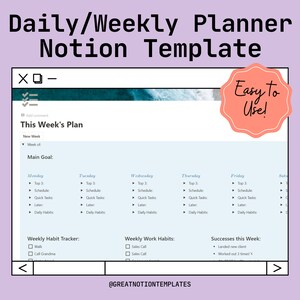 Simple Notion Template Planner | Minimial Notion Template | Notion ...