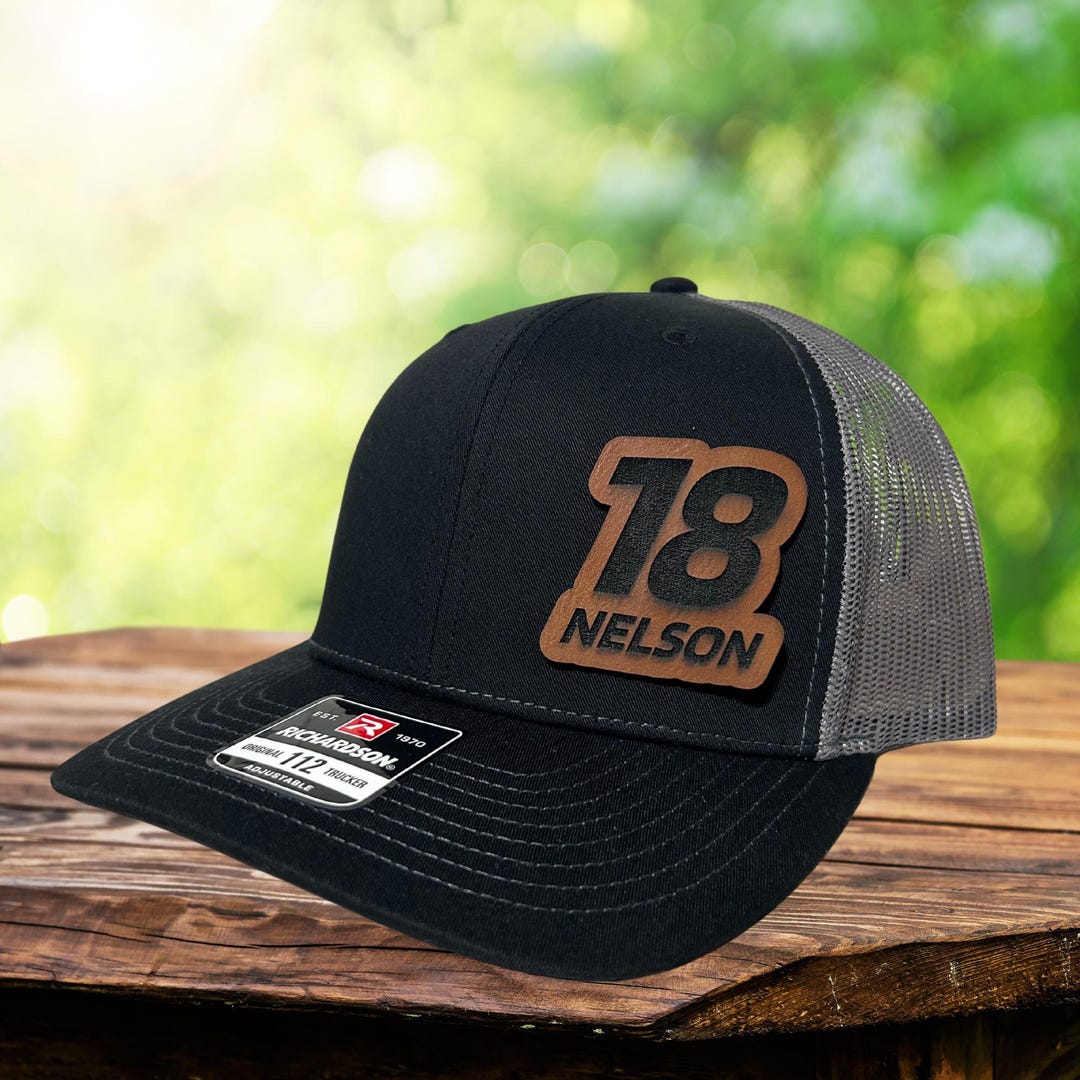Custom Motocross Hat, Number Plate Leather Patch Cap, Personalized Dirt ...