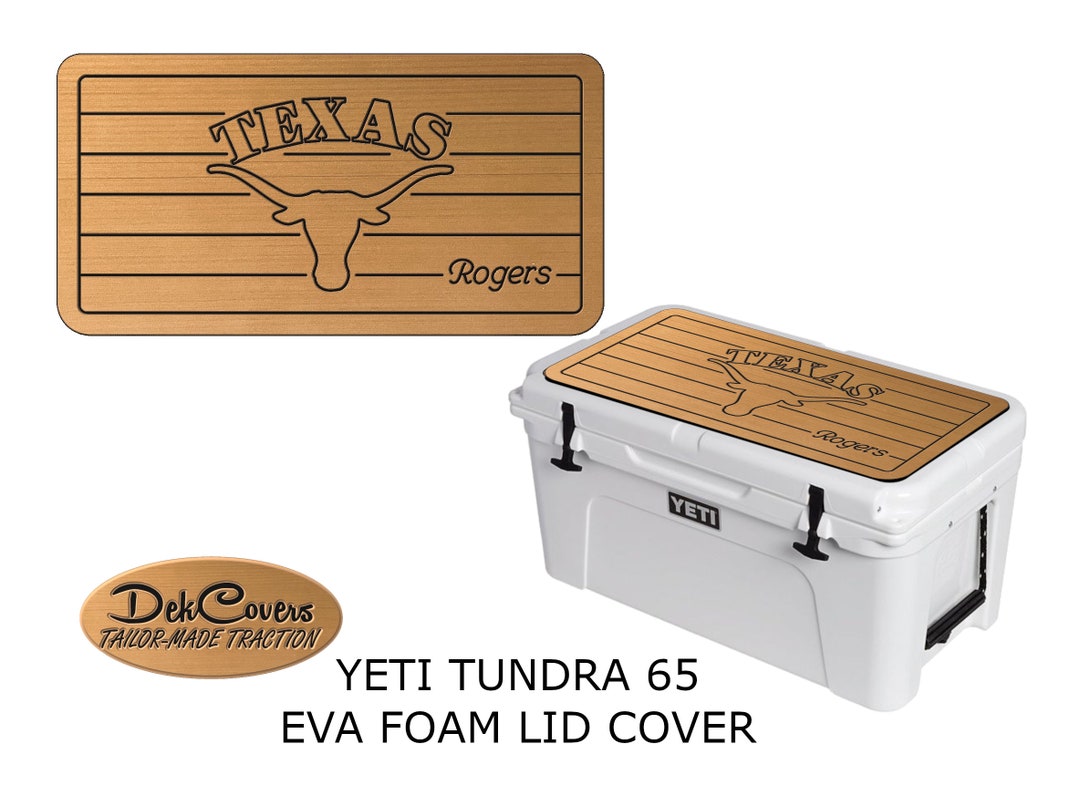 Personalized, YETI 65 Qt tundra, Cooler Lid Covers, University of Texas ...