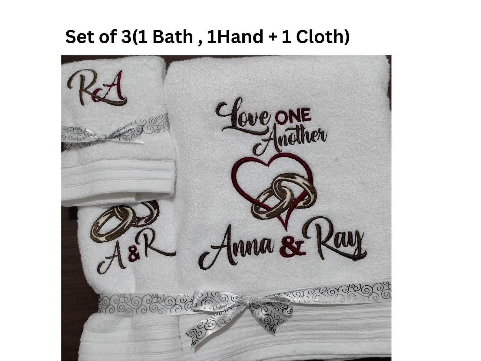 Wedding Gift, Wedding Towel Set, Marriage Towel, Monogrammed Towels ...