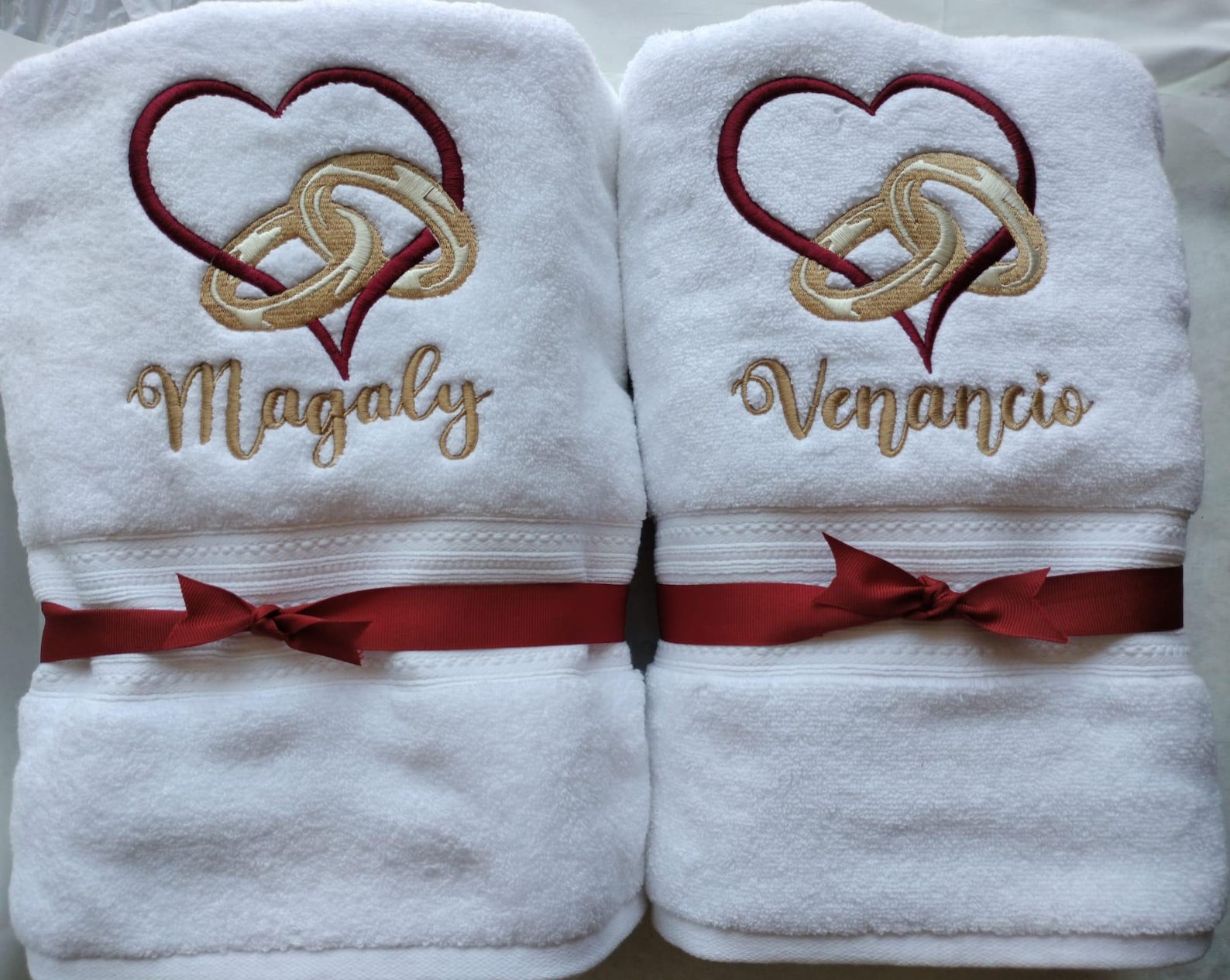 Wedding Gift, Wedding Towel Set, Marriage Towel, Monogrammed Towels ...