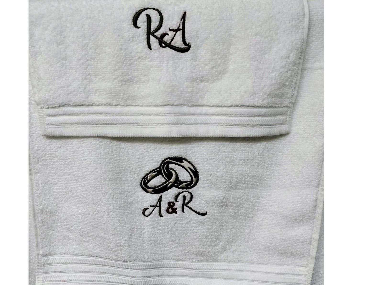 Wedding Gift, Wedding Towel Set, Marriage Towel, Monogrammed Towels ...