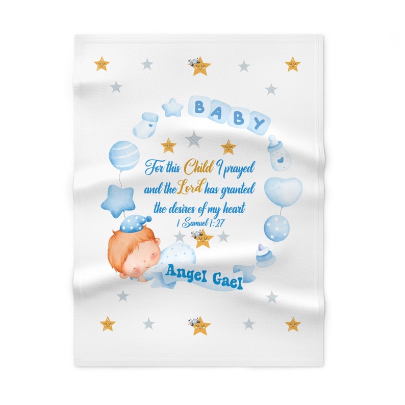 Bible Verse Baby Blanket, for This Child I Have Prayed, Newborn ...