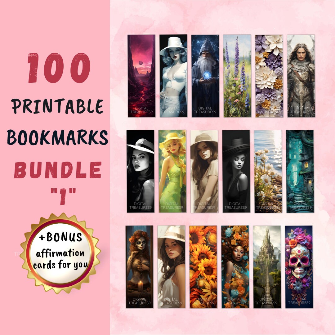 Bookmark Bundles, Printable Bookmarks Download, Print Bookmarks ...