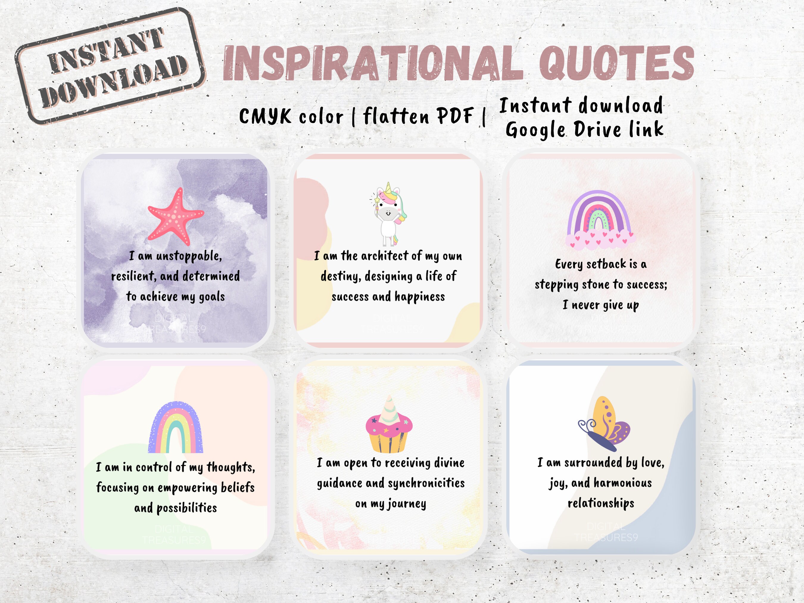 Inspiring Digital Affirmation Cards, Daily Motivation, Mindfulness ...