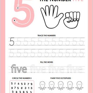 Worksheets for Kids, Instantly Downloadable Figures, Numbers ...