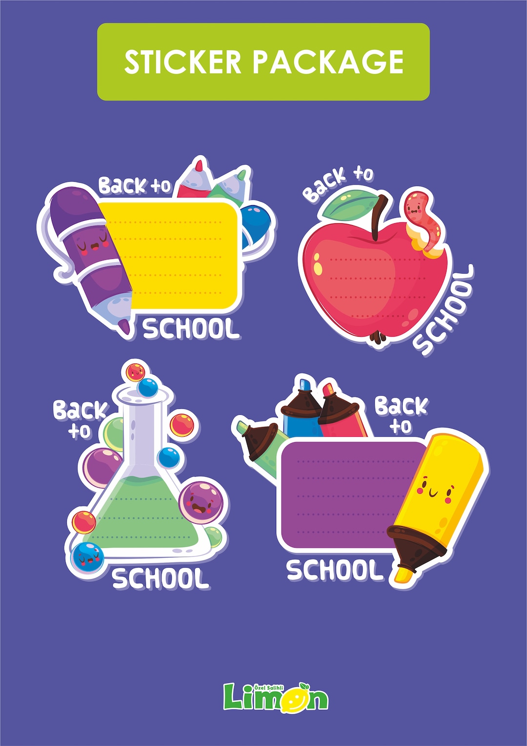 Back to School,name Stickers for School,name Stickers,school Set,back ...