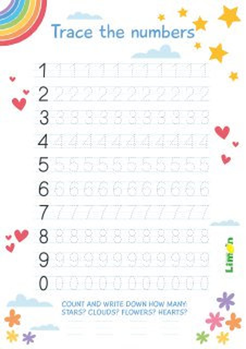 Alphabet & Number Tracing Sheet / ABC Tracing / Handwriting Practice ...