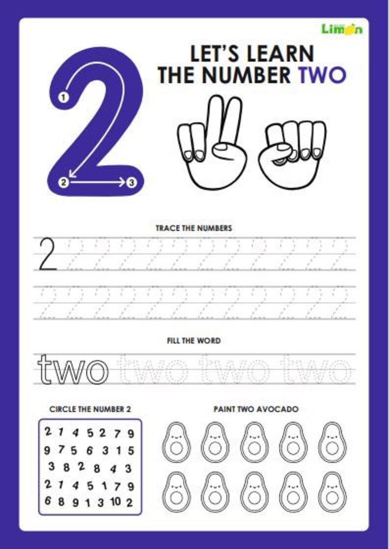 Worksheets for Kids, Instantly Downloadable Figures, Numbers ...