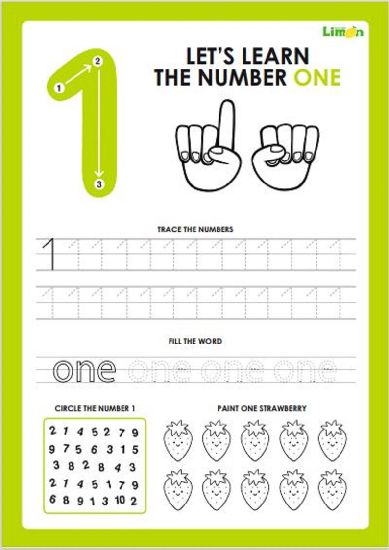 Worksheets for Kids, Instantly Downloadable Figures, Numbers ...