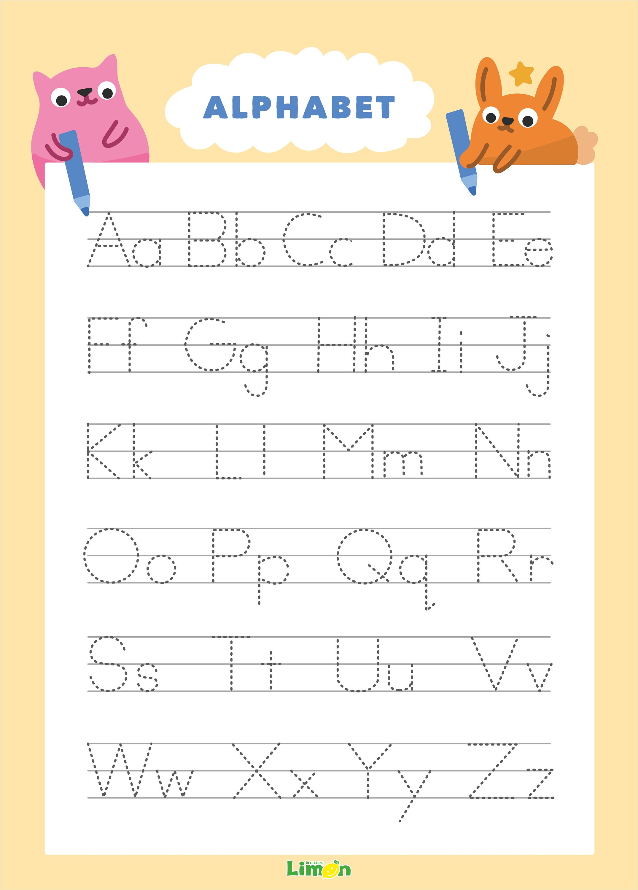 Alphabet & Number Tracing Sheet / ABC Tracing / Handwriting Practice ...