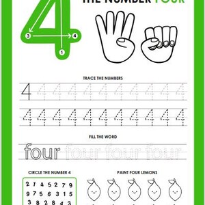 Worksheets for Kids, Instantly Downloadable Figures, Numbers ...
