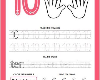 Printable Finger Number Flash Cards, Counting 1-10, Learning, Homeschool, Classroom, Material ...