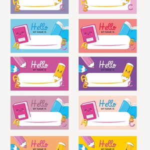 Name Tag for School,digital Sticker Pack,kindergarten Name Tag,daily To ...