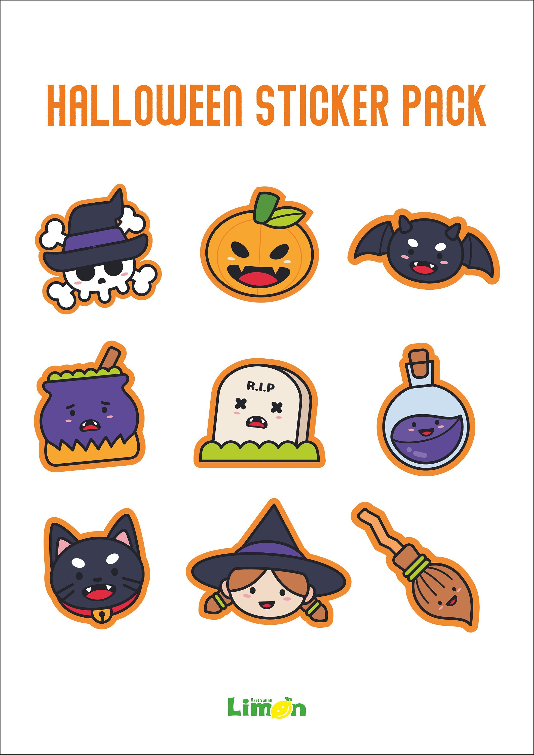 Halloween Stickers Pack,custom Halloween Stickers ,halloween Digital ...