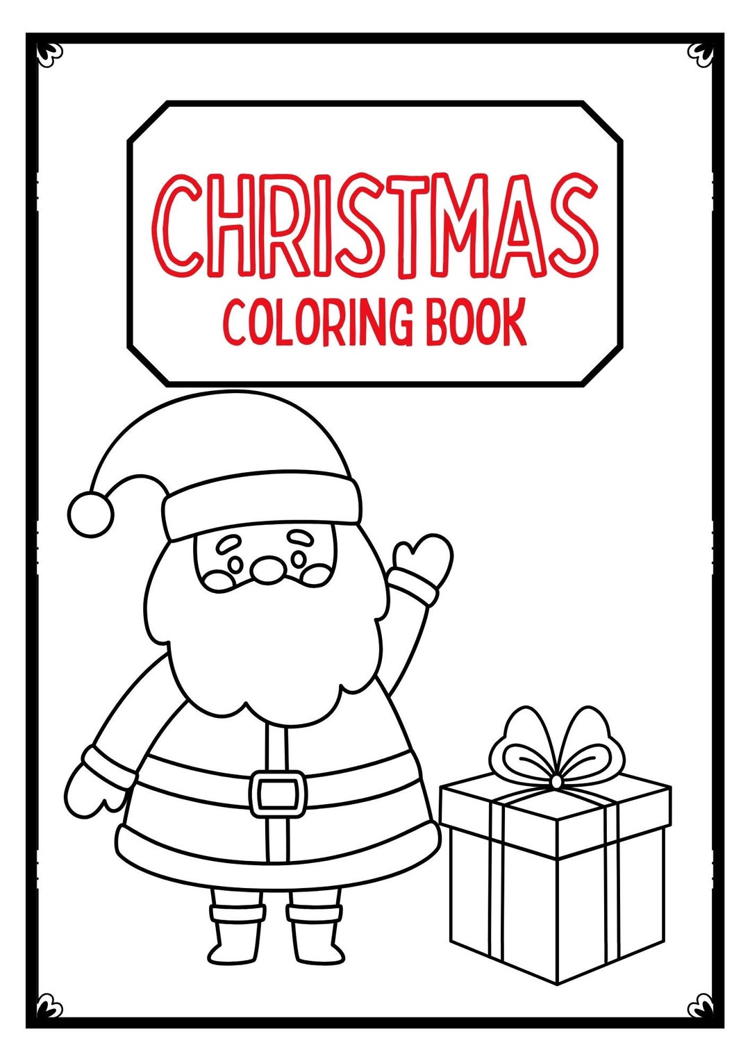Kids Christmas Coloring Personalized With Name,kids Digital Colouring ...