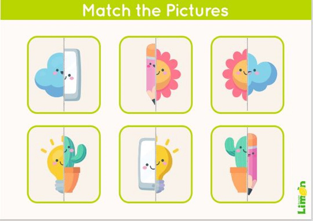 Preschool Worksheet,preschool Matching Cards,montessori,printable Page ...