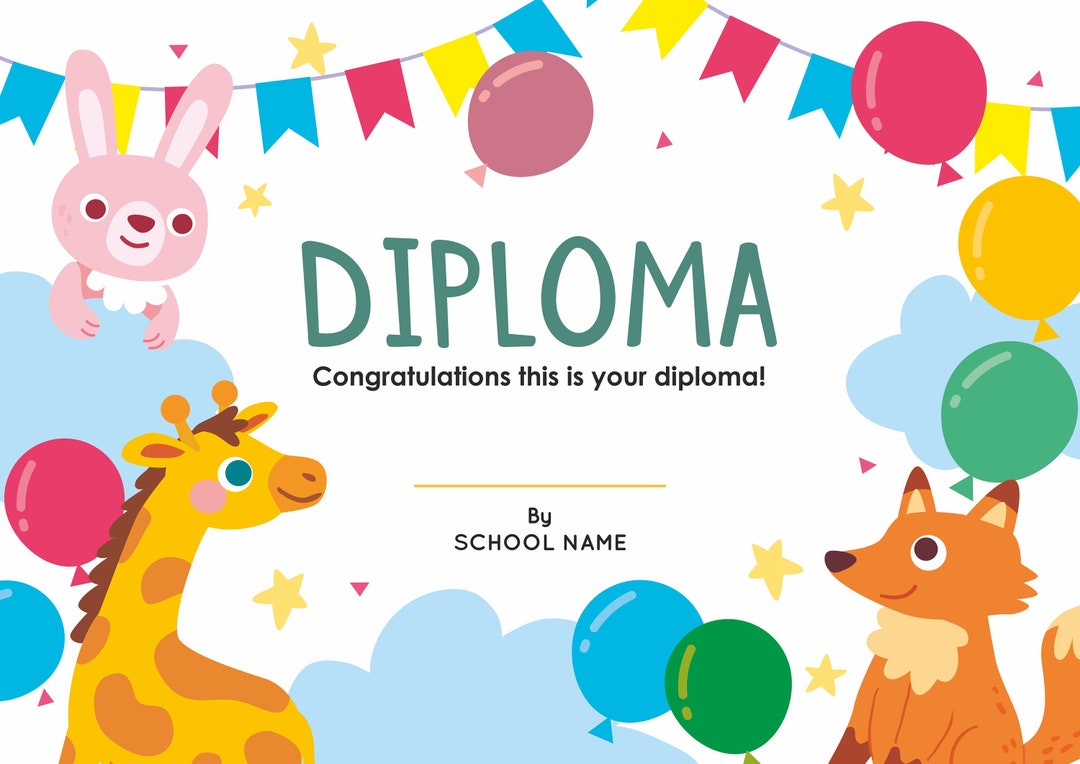 Preschool Graduation Diploma,preschool Diploma,preschool Graduation ...