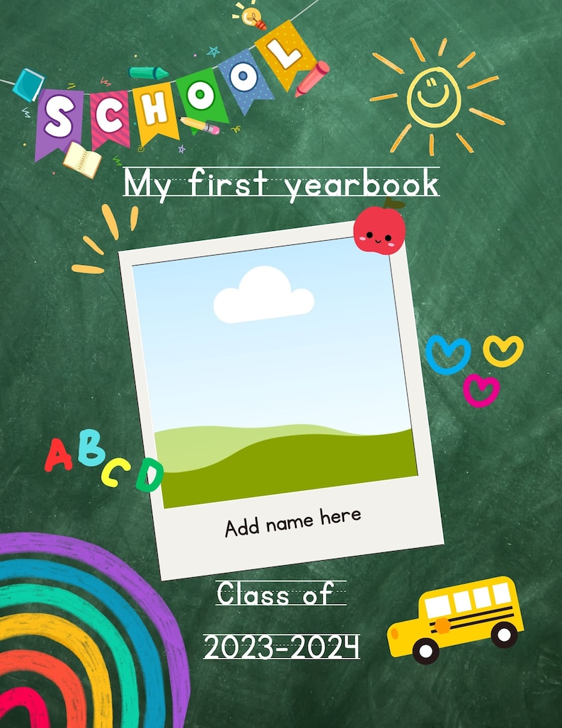 Digital School Memory Book Canva Template Yearbook Design Back to ...