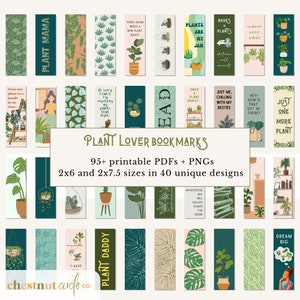Plant Lover's Printable Bookmark PDF Download, Book Nerd Gift, DIY ...