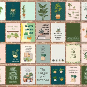 30 Plants Printable Art Bundle, Plant Mama Gift for Posters, Prints ...