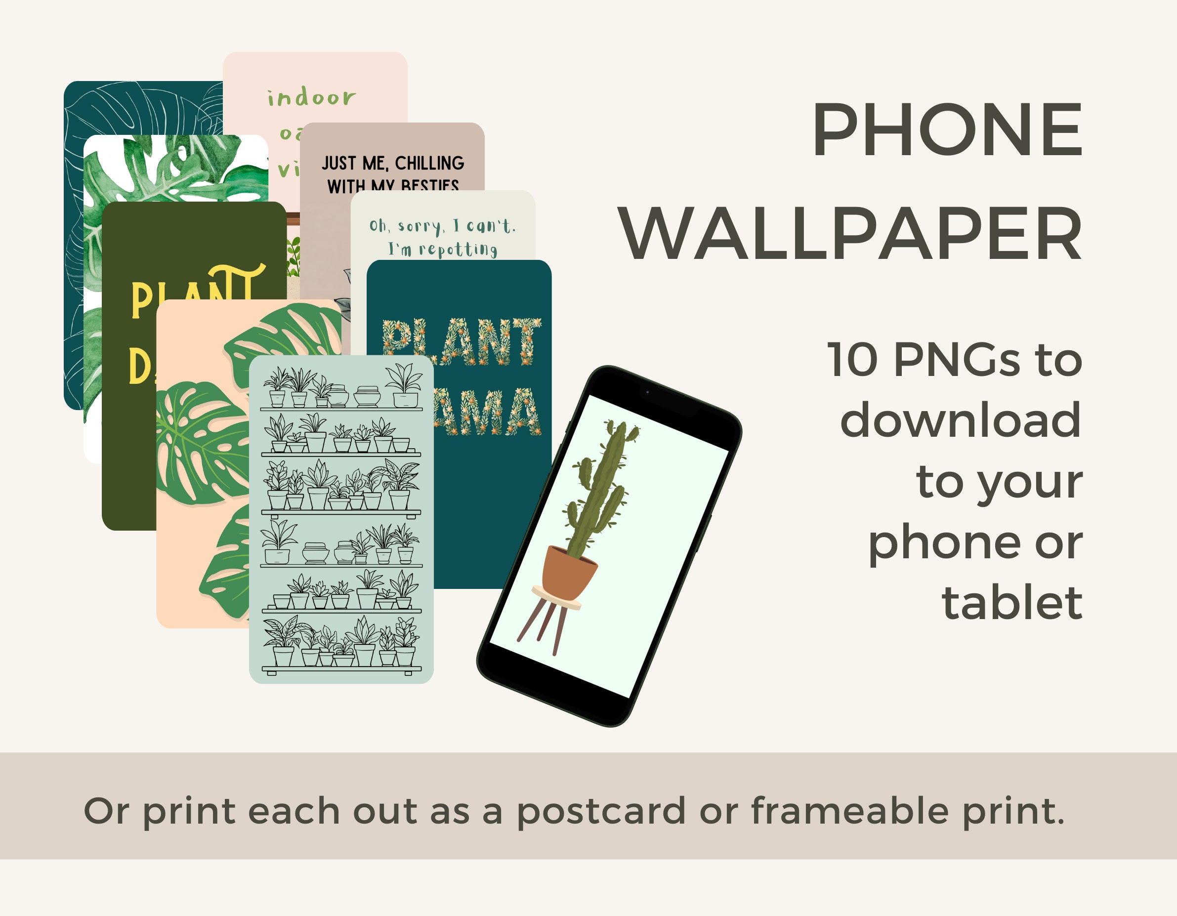 Plant Lover's Printable Bookmark PDF Download, Book Nerd Gift, DIY ...