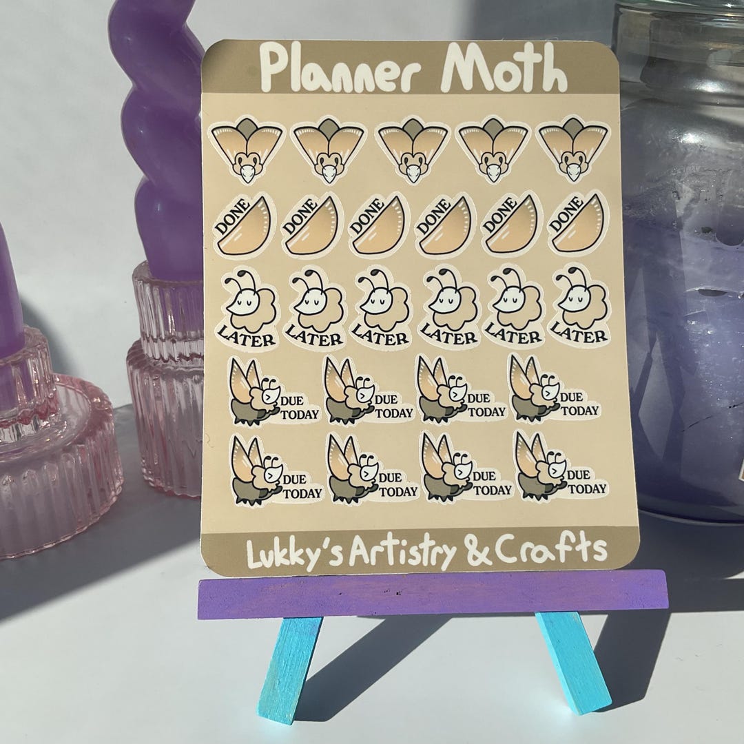 Moth Planner Sticker Sheet - Etsy