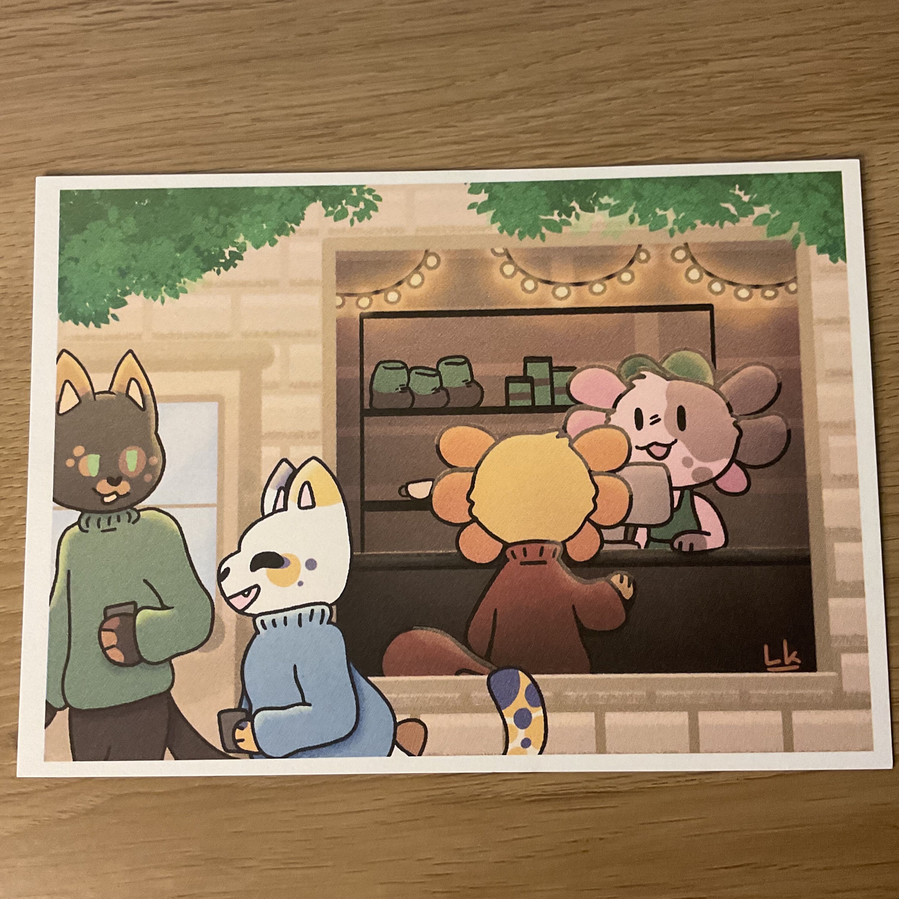 The Axolotl Cafe Postcard Postcard for Fall Cute Autumn Art - Etsy