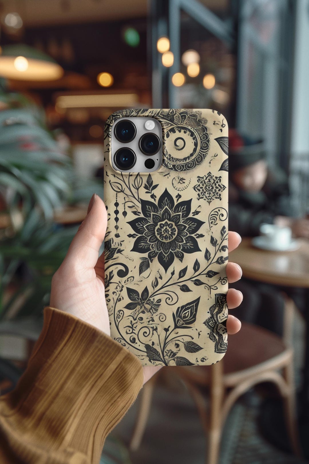 Phone Case, Classy Henna Design for Dark Romance Lovers, Gothic Cell ...