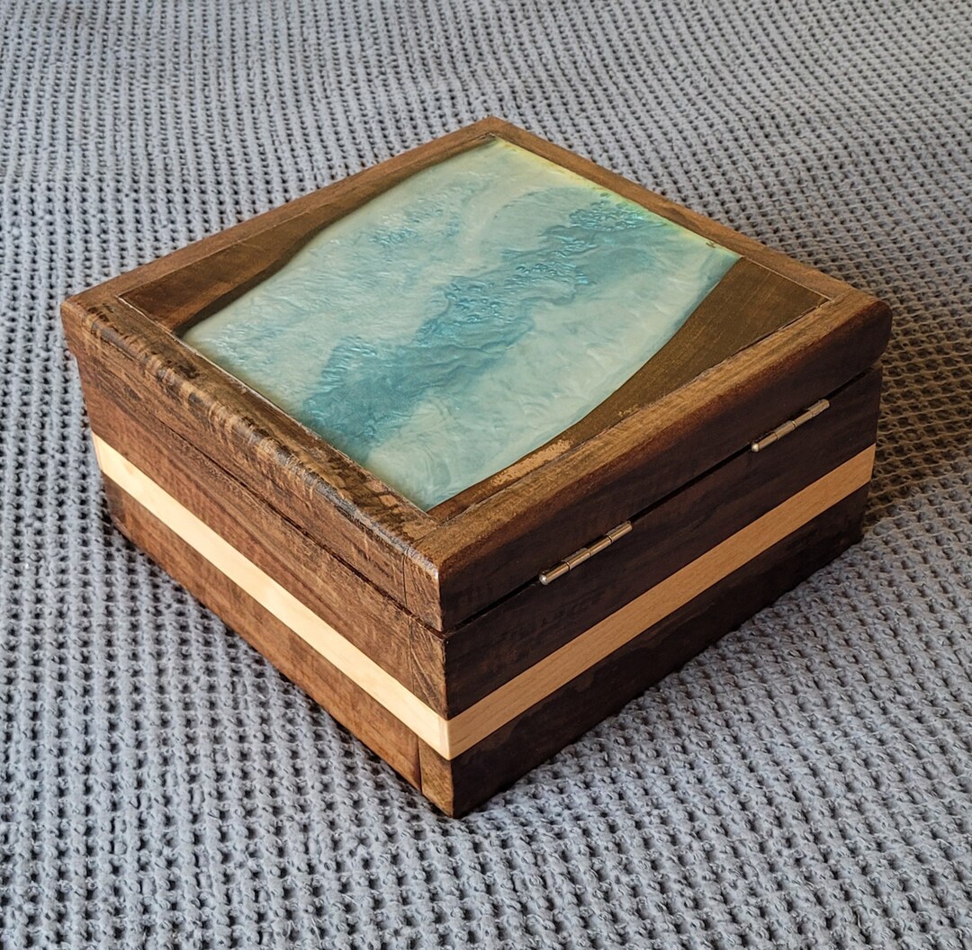 Blue Epoxy River Box - Etsy