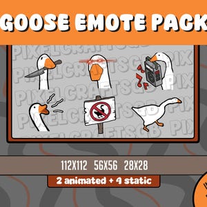 Goose Emote 6 Pack | Animated, Twitch, White Goose, Honk, Streaming ...
