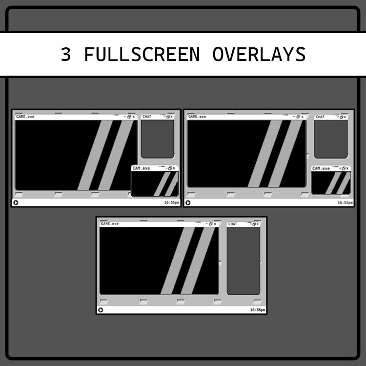 Minimal Twitch Stream Overlay Package | White, Grey, Black, Simple ...