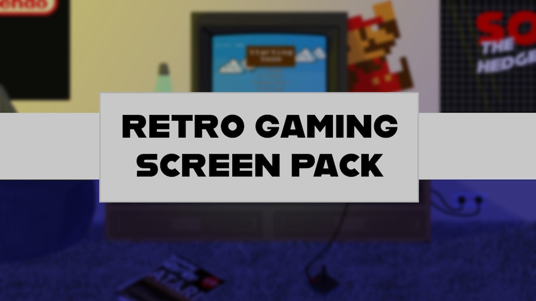 Retro Gaming Screen Pack | Vintage 90's Clean Overlays | Instant ...