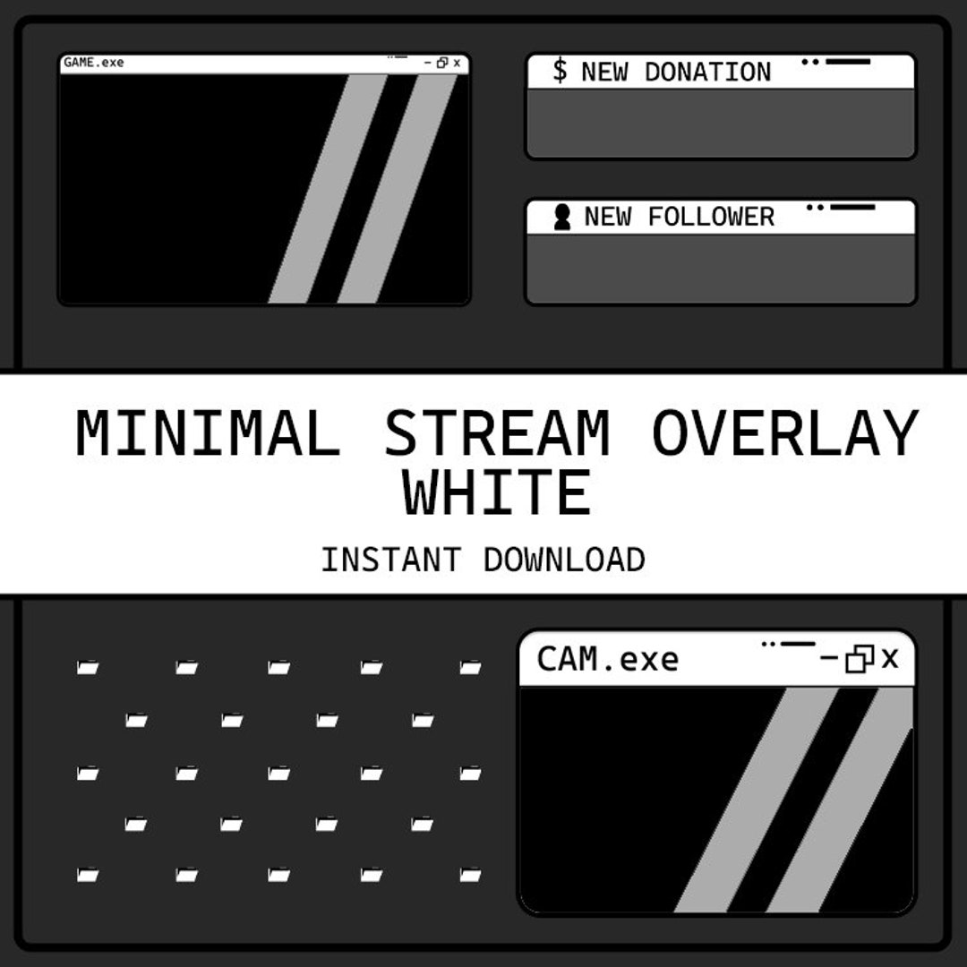 Minimal Twitch Stream Overlay Package | White, Grey, Black, Simple ...