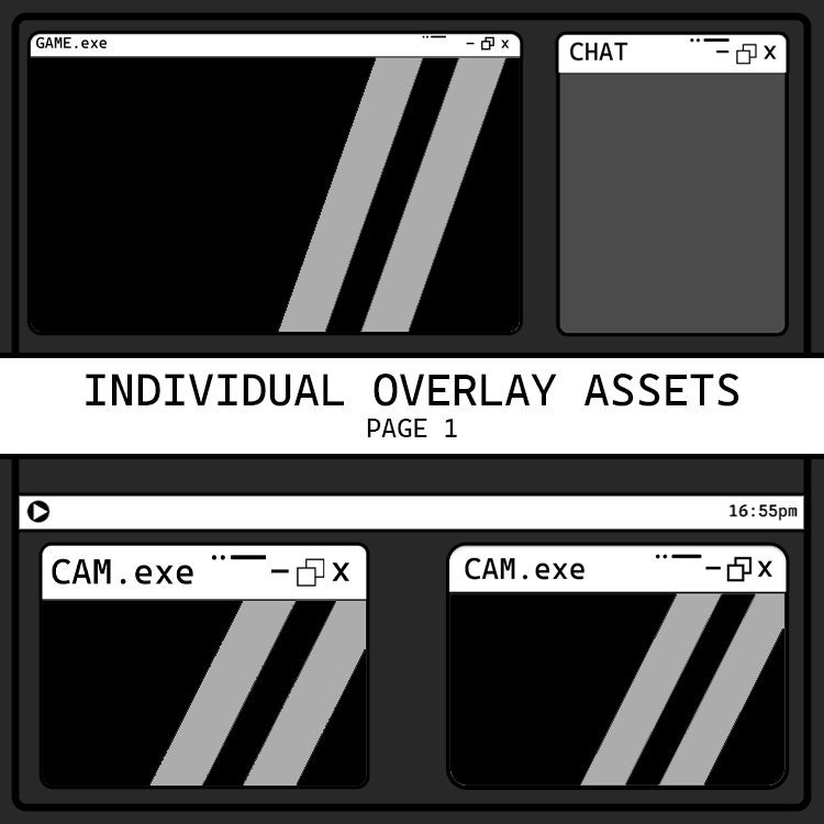 Minimal Twitch Stream Overlay Package | White, Grey, Black, Simple ...