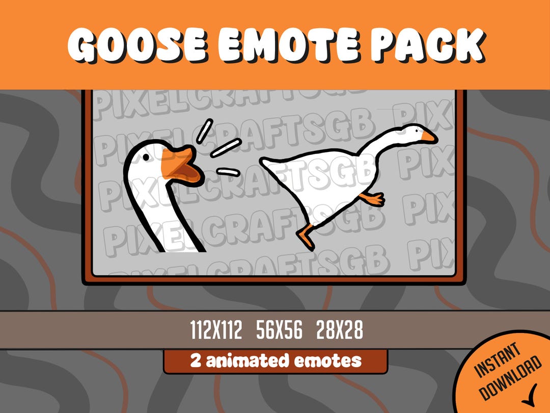 Goose Animated Emote 2 Pack | Animated, Twitch, White Goose, Honk ...