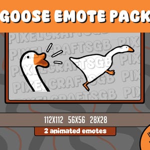 Goose Animated Emote 2 Pack Animated, Twitch, White Goose, Honk ...