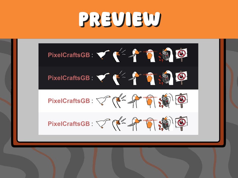 Goose Emote 6 Pack | Animated, Twitch, White Goose, Honk, Streaming ...