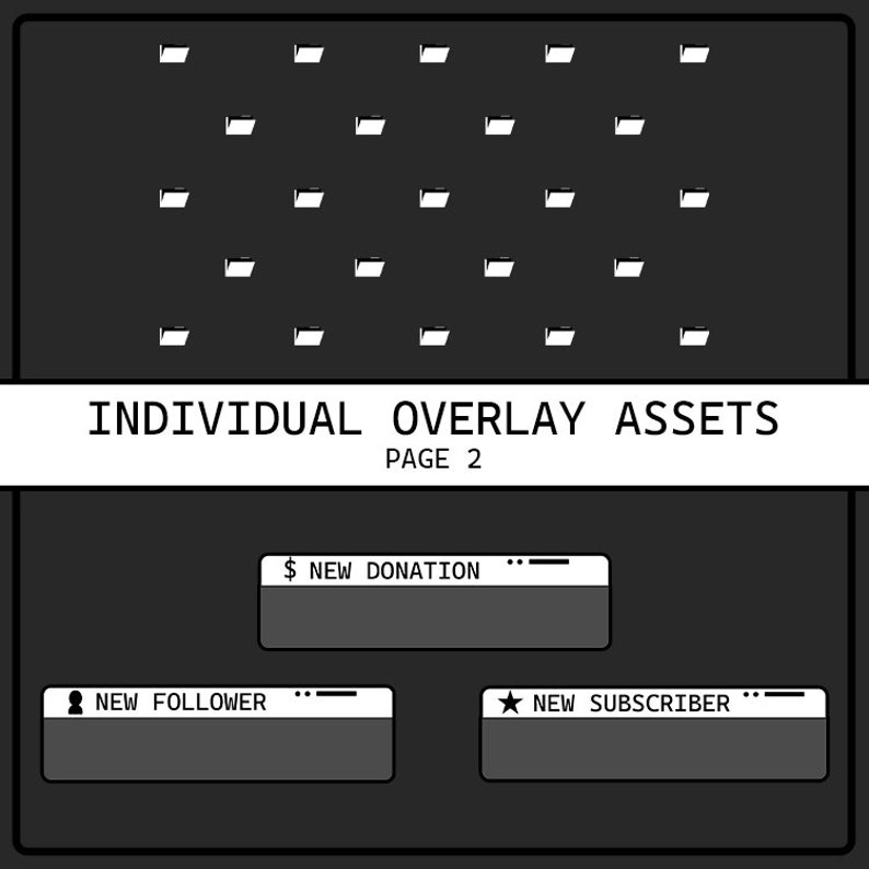 Minimal Twitch Stream Overlay Package | White, Grey, Black, Simple ...