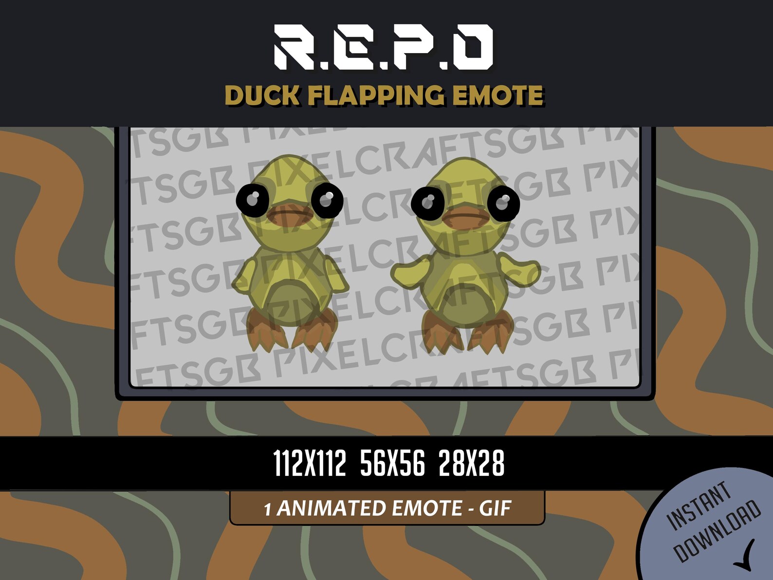 REPO Duck Flapping Animated Emote | R.E.P.O, Animated, Gaming, Twitch ...